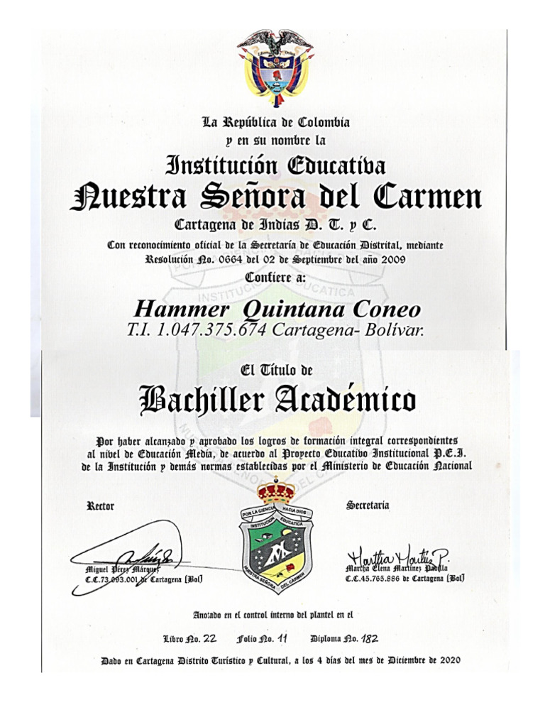 Diploma de Bachiller | PDF