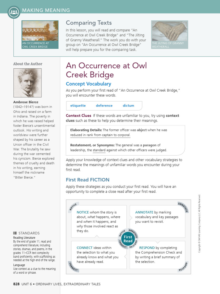 An Occurrence at Owl Creek Bridge PDF | PDF | Ambrose Bierce