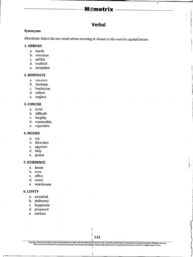 Tuesday SSAT Word Work Sept 24 | PDF