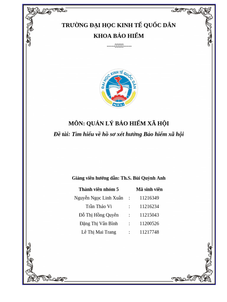 Tìm Hiểu Về Hồ Sơ Xét Hưởng Chế Độ BHXH | PDF