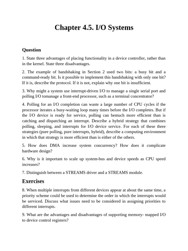 Chapter4.5-IO Systems - QST | PDF