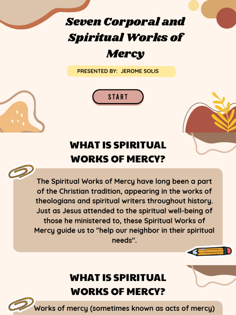 Seven Spiritual Works of Mercy | PDF