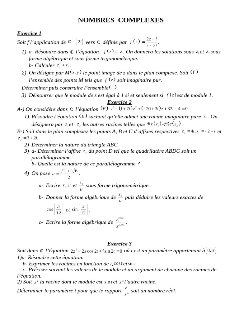NOMBRES COMPLEXES Et SIMILITUDES | PDF