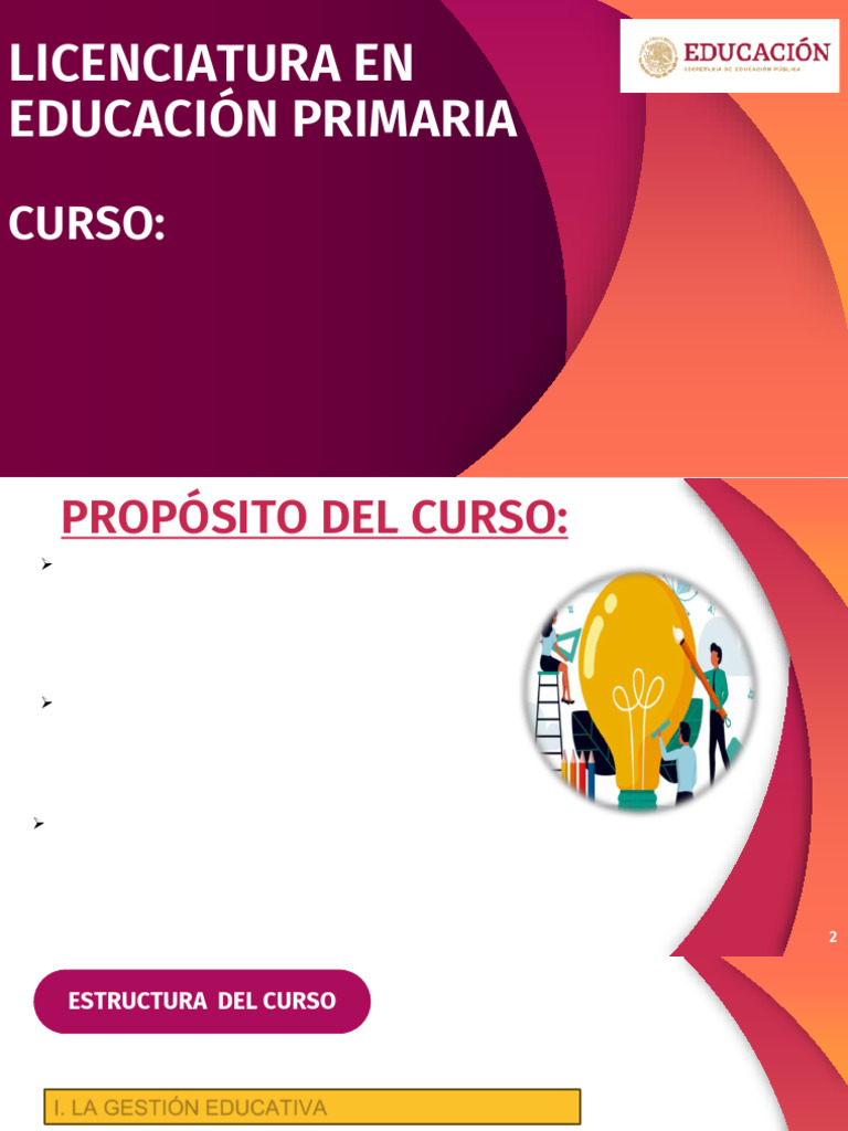 Presentación - Curso Gestion Educativa | PDF