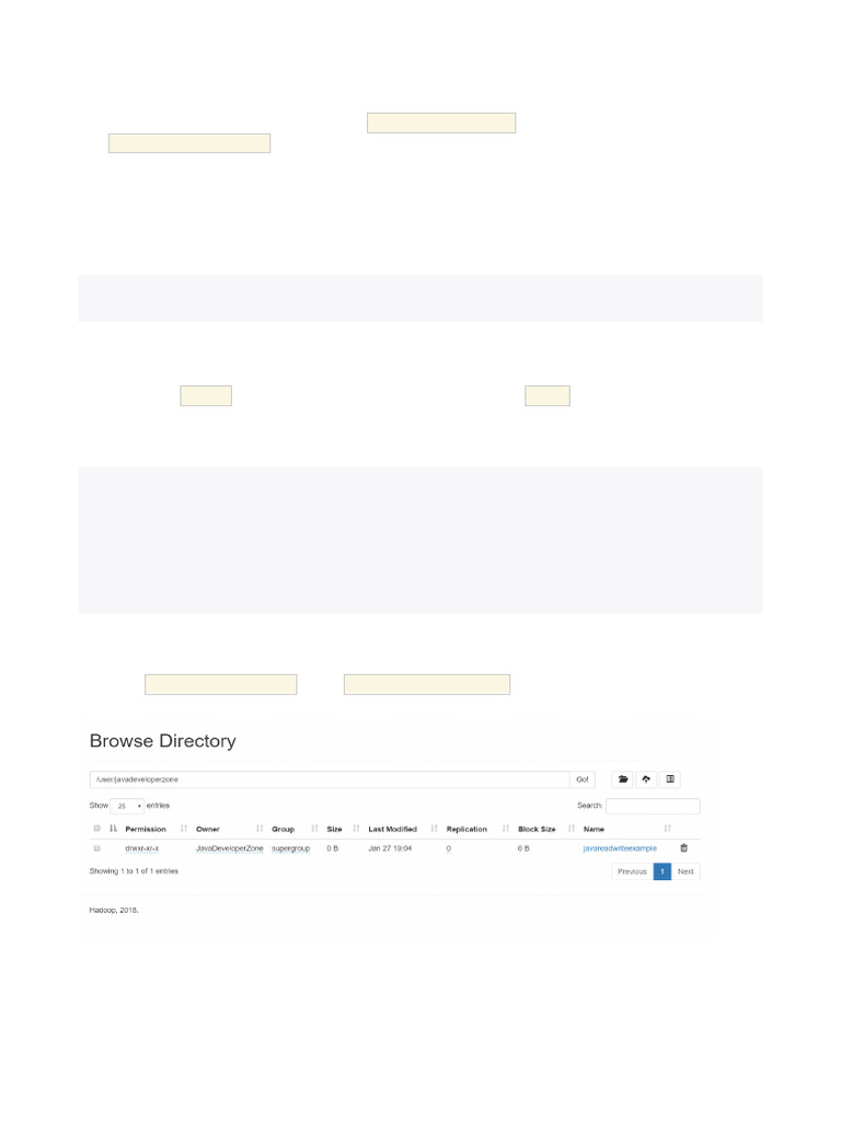 Interacting HDFS Using JAVA API | PDF
