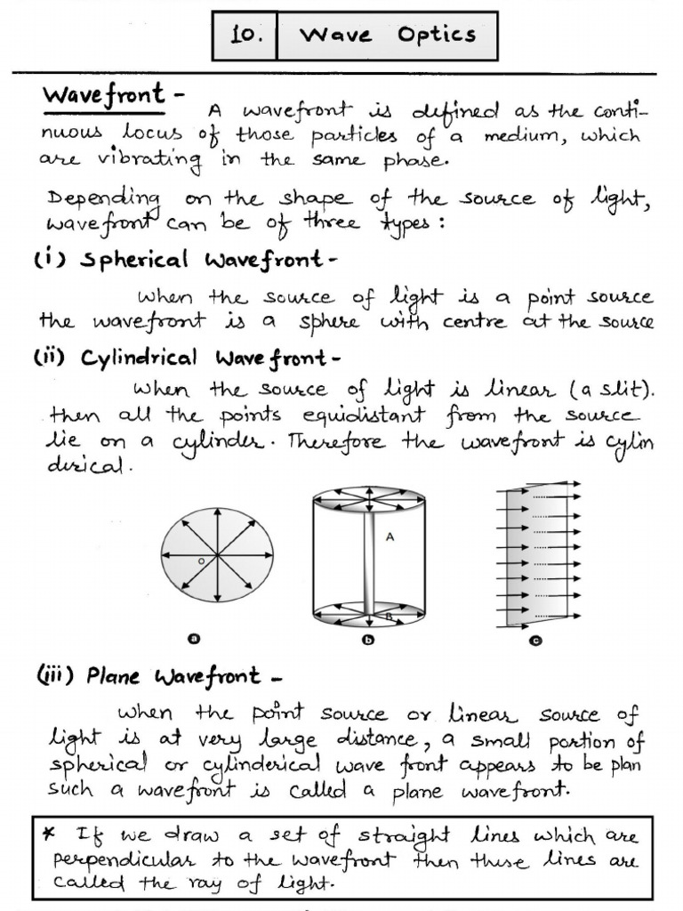 Xii Wave Optics 2024 Updated | PDF