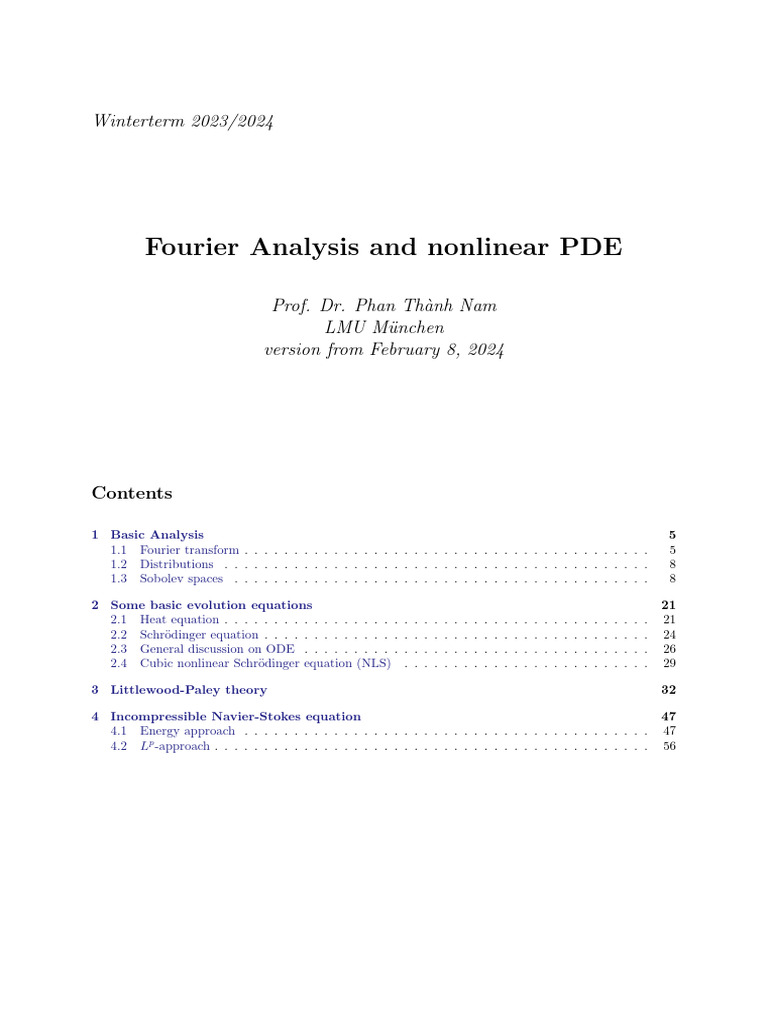 Fourier Analysis and Nonlinear Pde | PDF