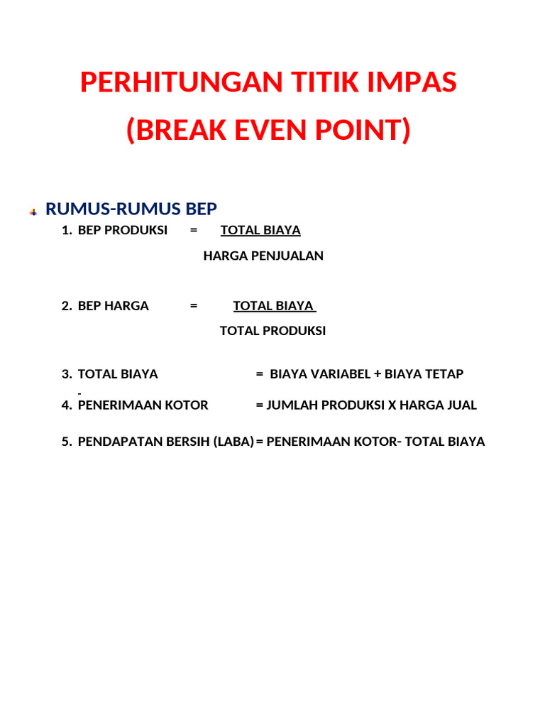 Rumus-Rumus Break Even Point | PDF