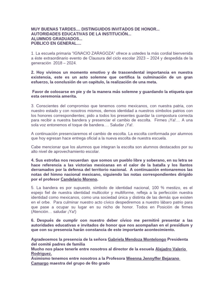 Ejemplo Programa Clausura EP | PDF