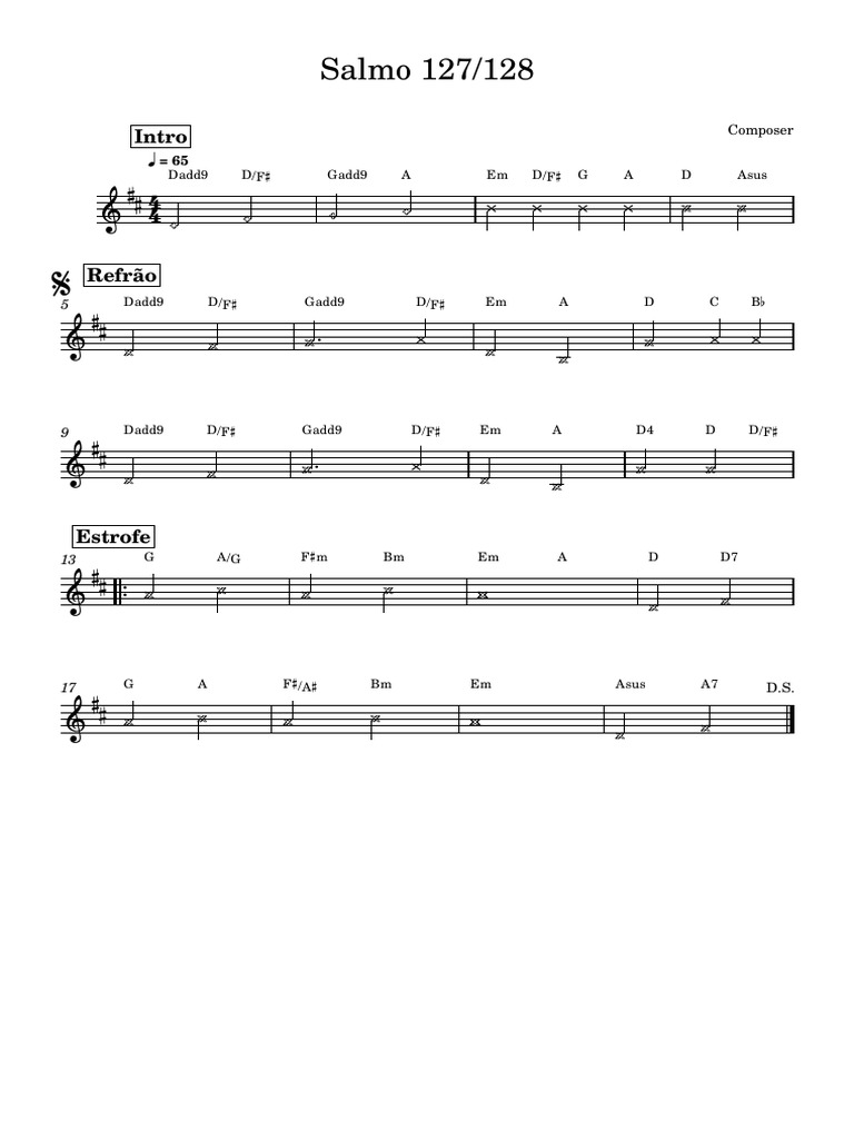 Salmo - 127 - Piano | PDF