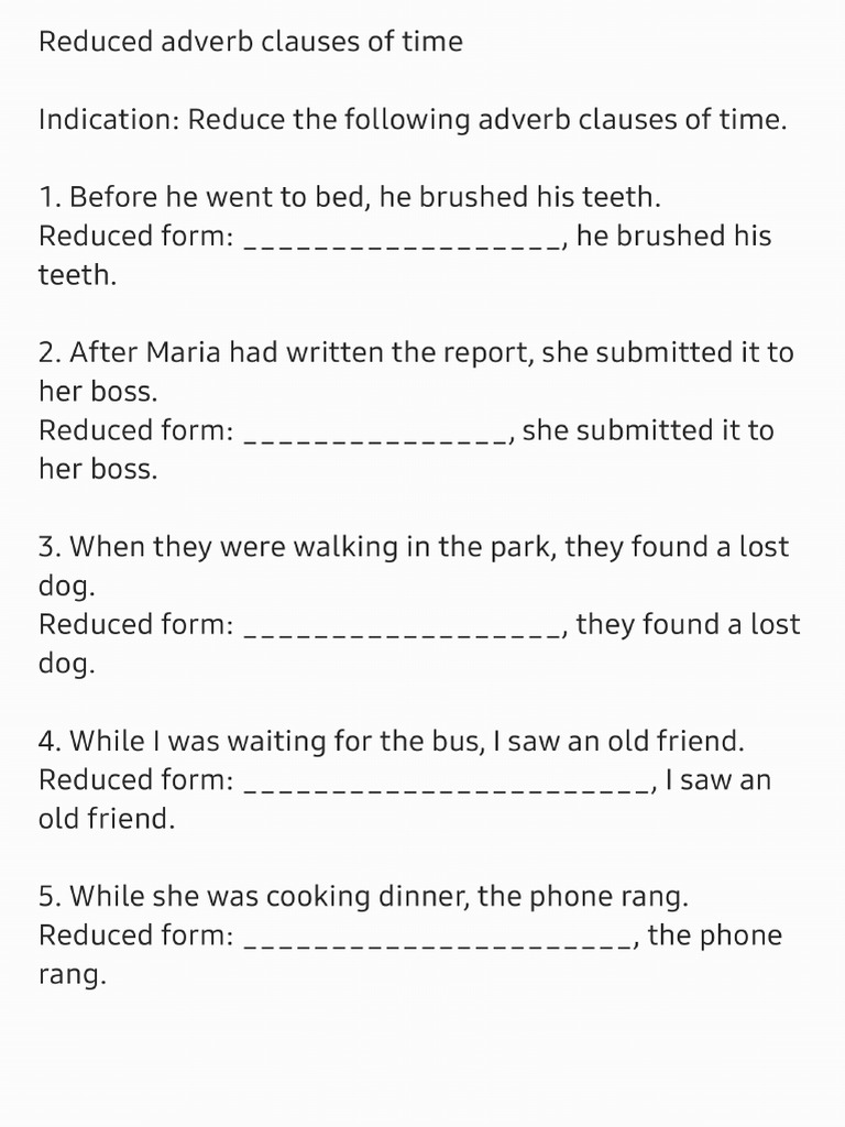 Reduced Adverb Clauses | PDF