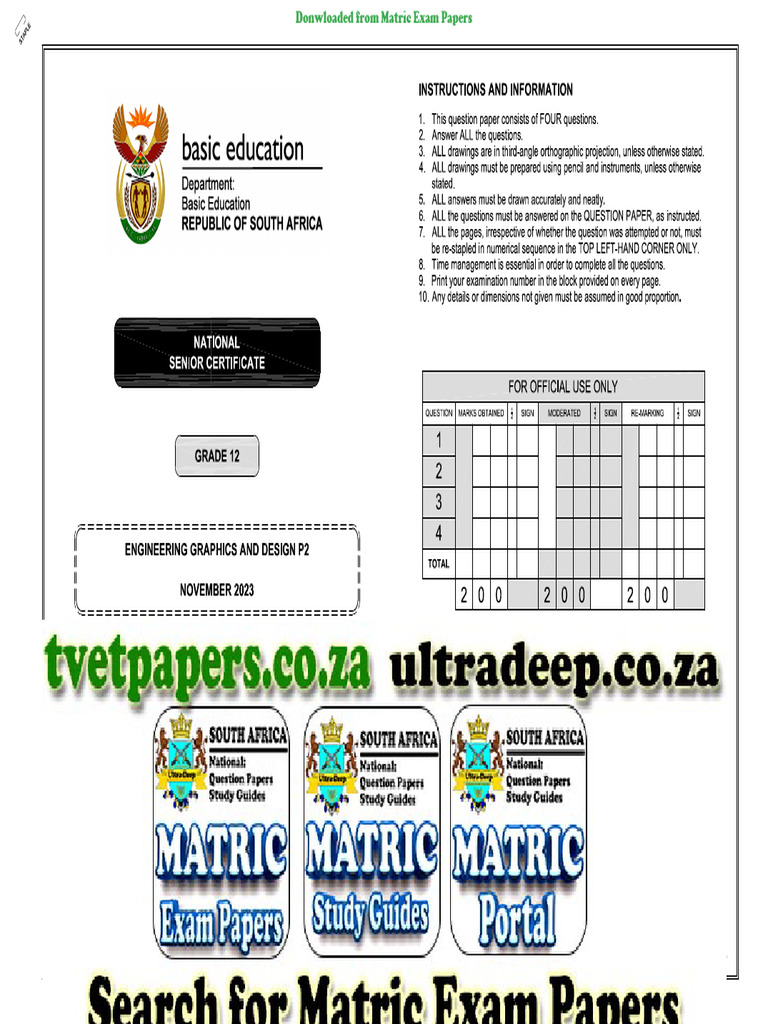 Engineering Graphics & Design P2 Nov 2023 Eng | PDF