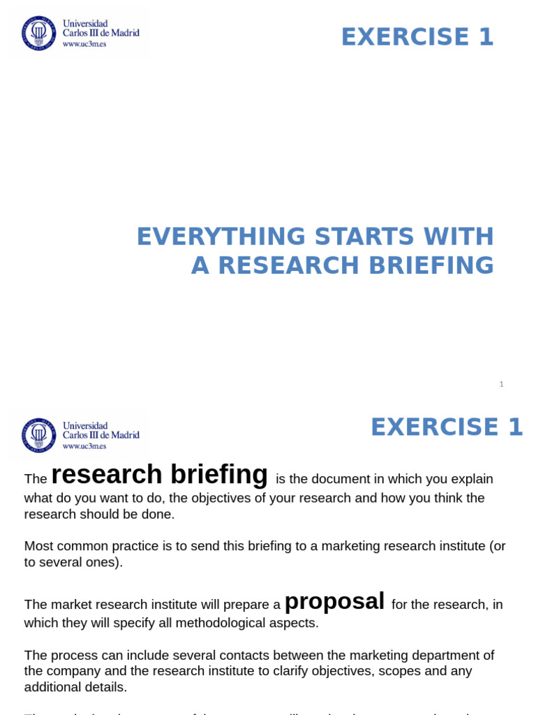 Exercise 1 The Briefing (Examples) | PDF