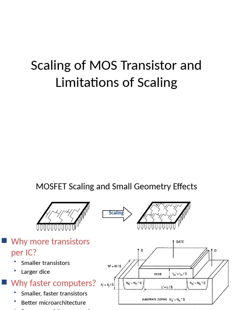 MOSFET SCaling and Parameters of Mos Transistor | PDF | Mosfet | Field Effect Transistor