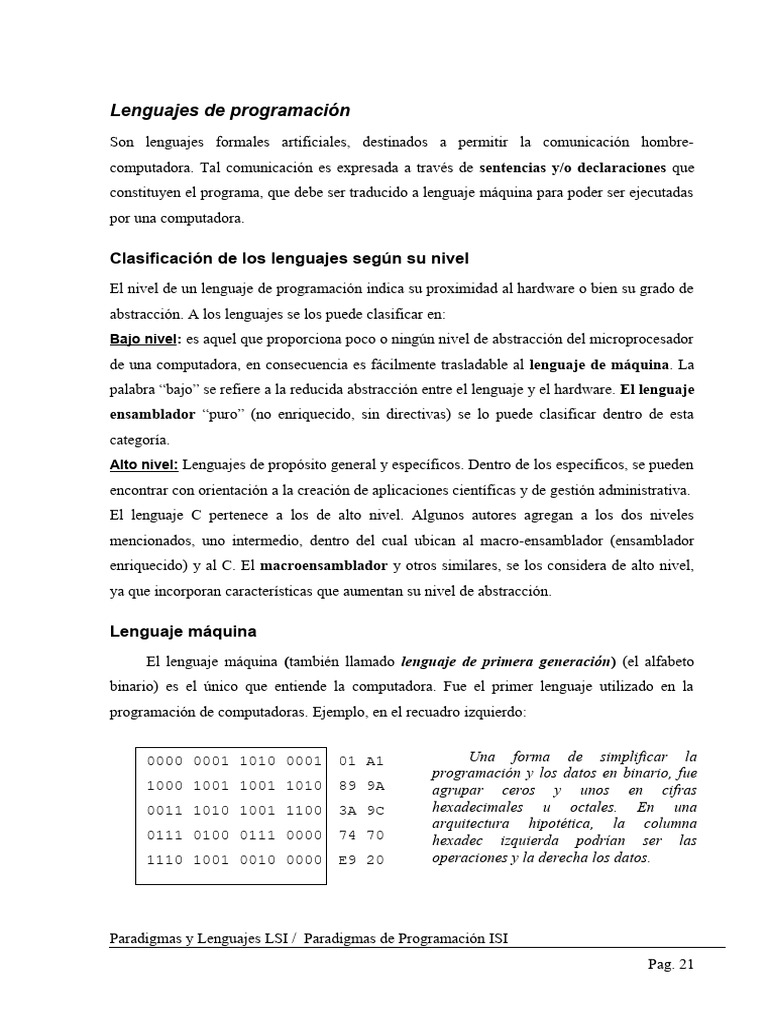 Lenguajes de Programación | PDF