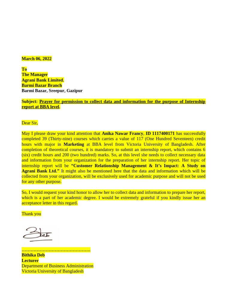 Forwarding Letter | PDF