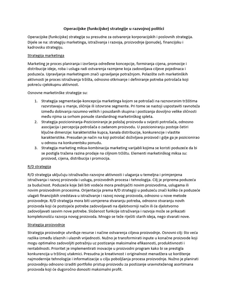 Strategija Razvoja 2 | PDF