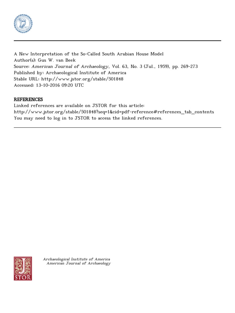 VAN BEEK - Gus W. - A New Interpretation of The So-Called South Arabian ...