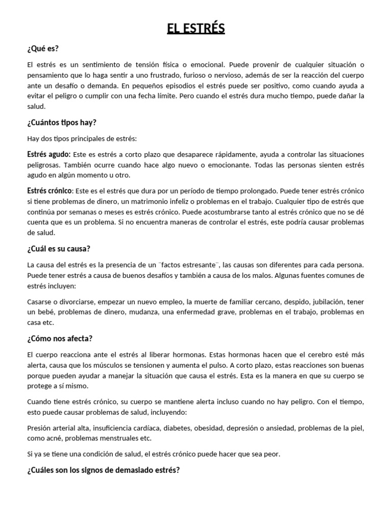 El Estrés | PDF