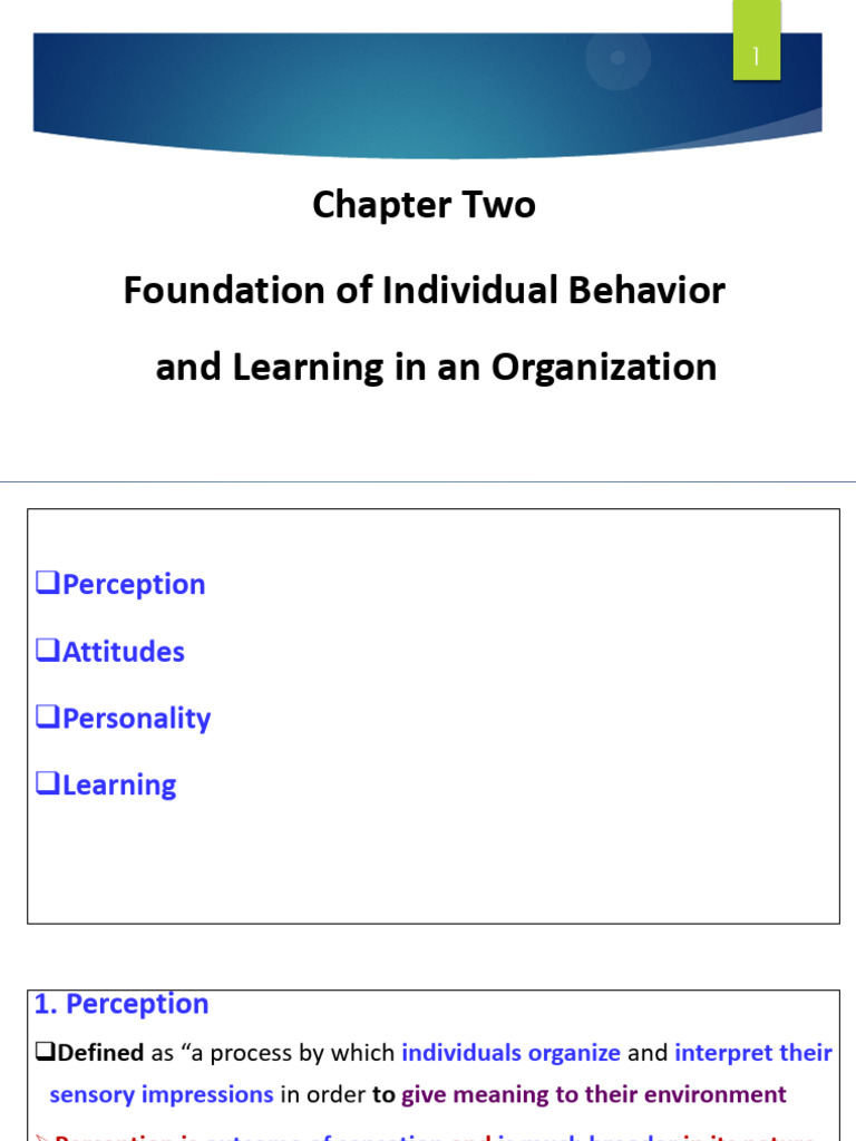 2 OB Chapter Two Lecture | PDF | Reinforcement | Career & Growth