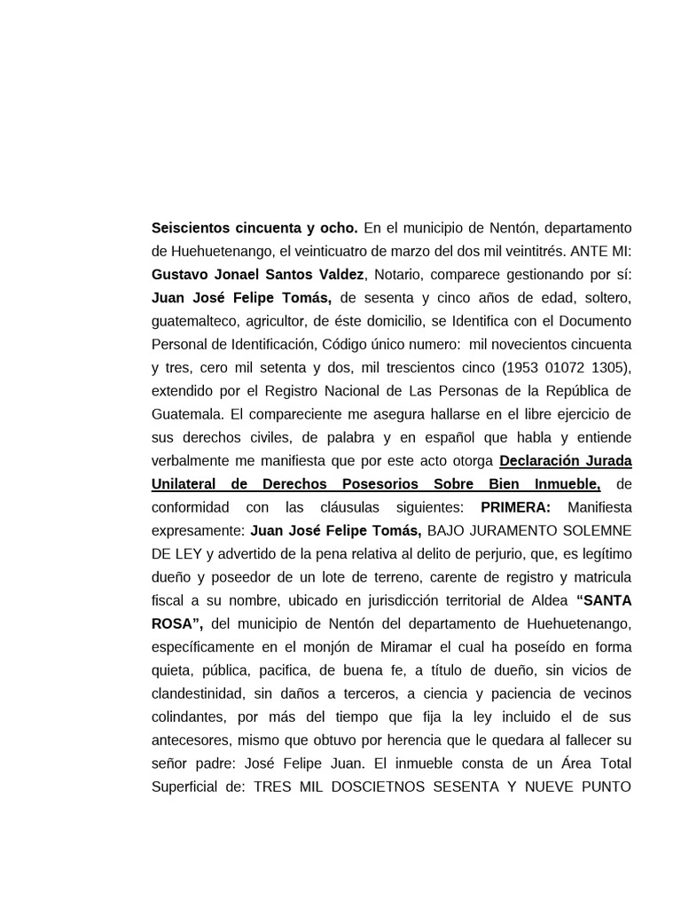 658-2023 Decl Jur Uni | PDF