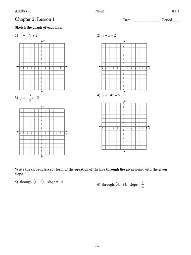Lesson 1 HW Worksheet-1 | PDF