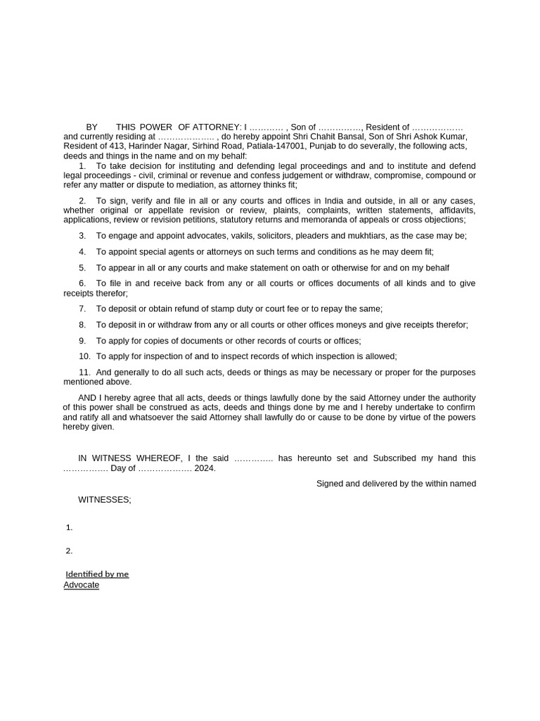 General Power of Attorney | PDF
