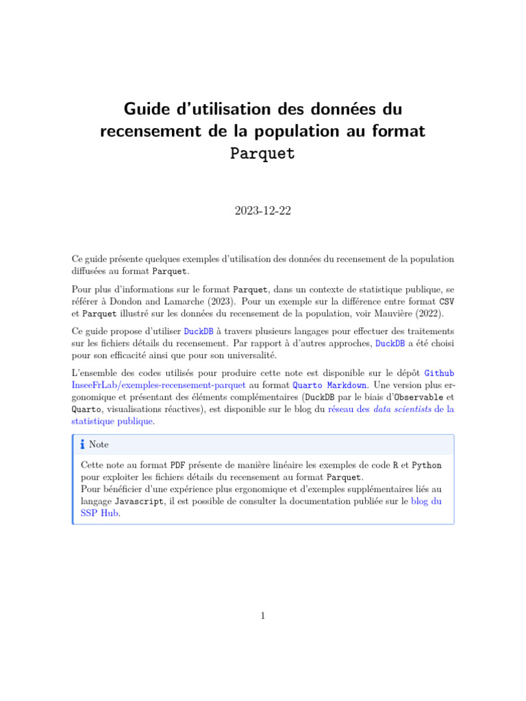 Guide Utilisation RP Au Format Parquet | PDF