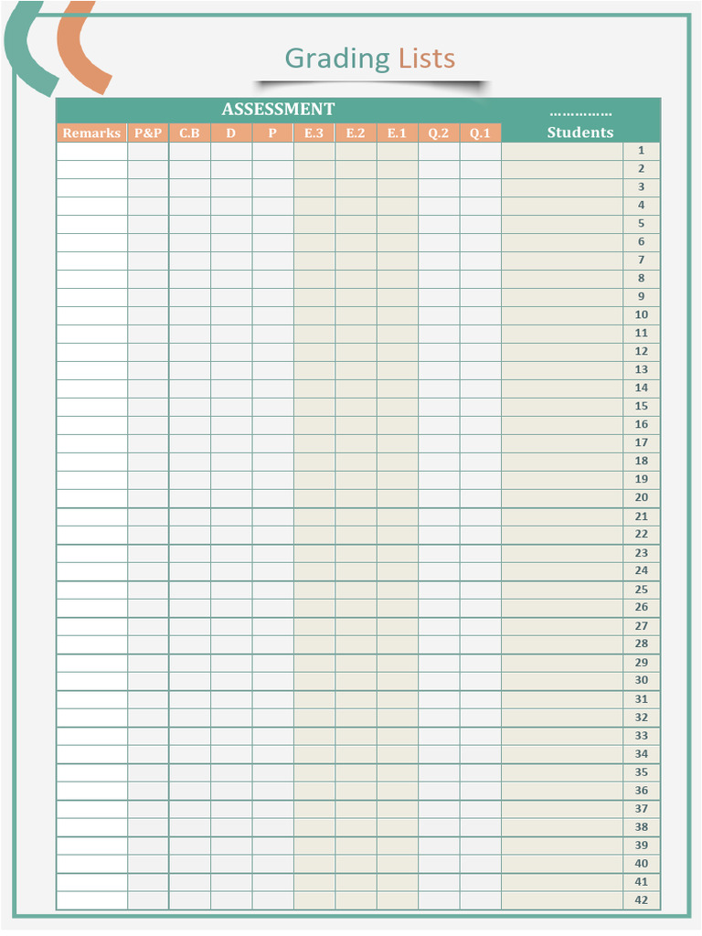 Grading Lists For Teachers' Log Book | PDF | Educational Assessment And ...