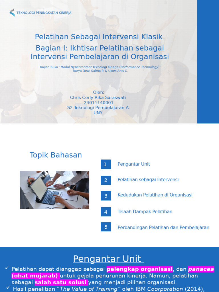 Pelatihan Sebagai Intervensi Klasik - Chris Cerly Rika & Muhamad Khanif ...