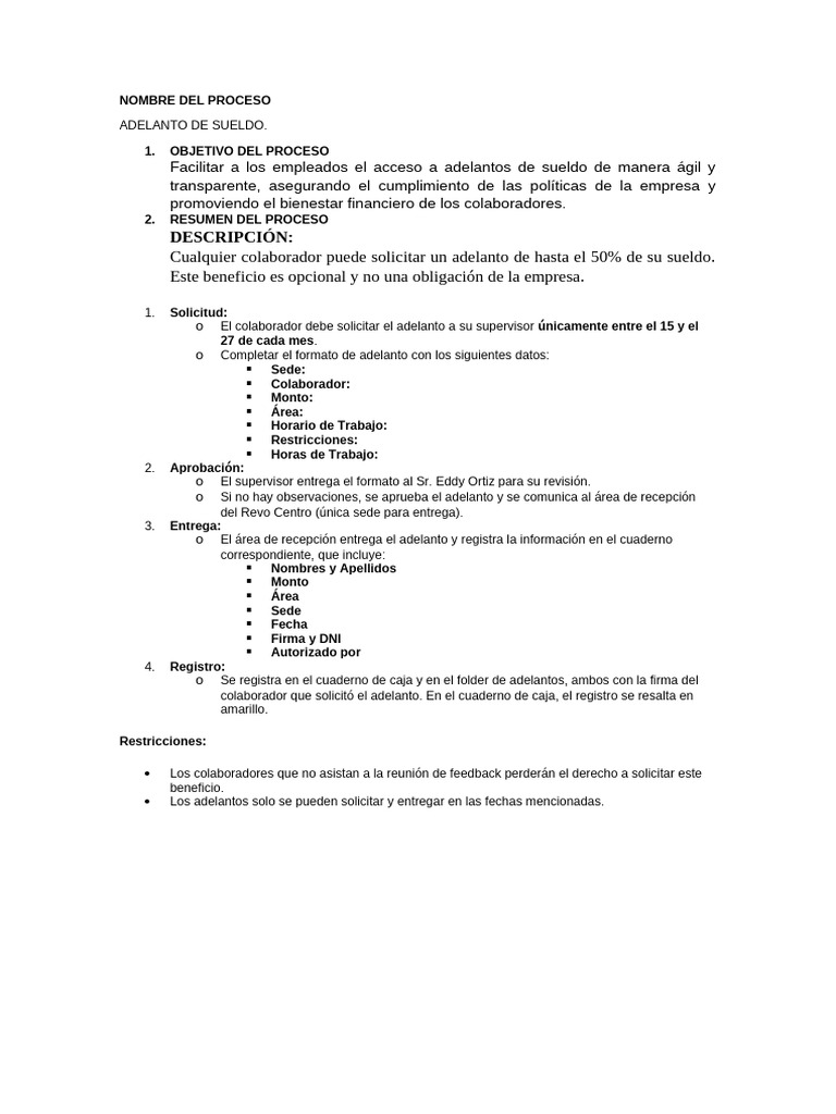 ADELANTO | PDF