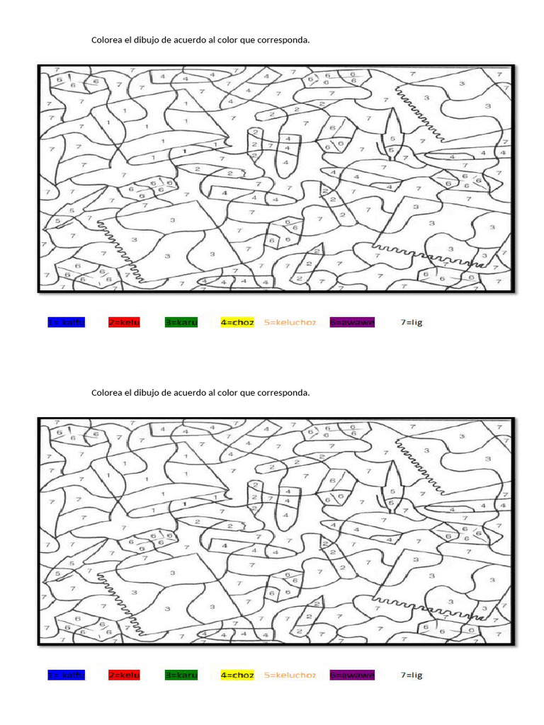 Colorea El Dibujo de Acuerdo Al Color Que Corresponda | PDF