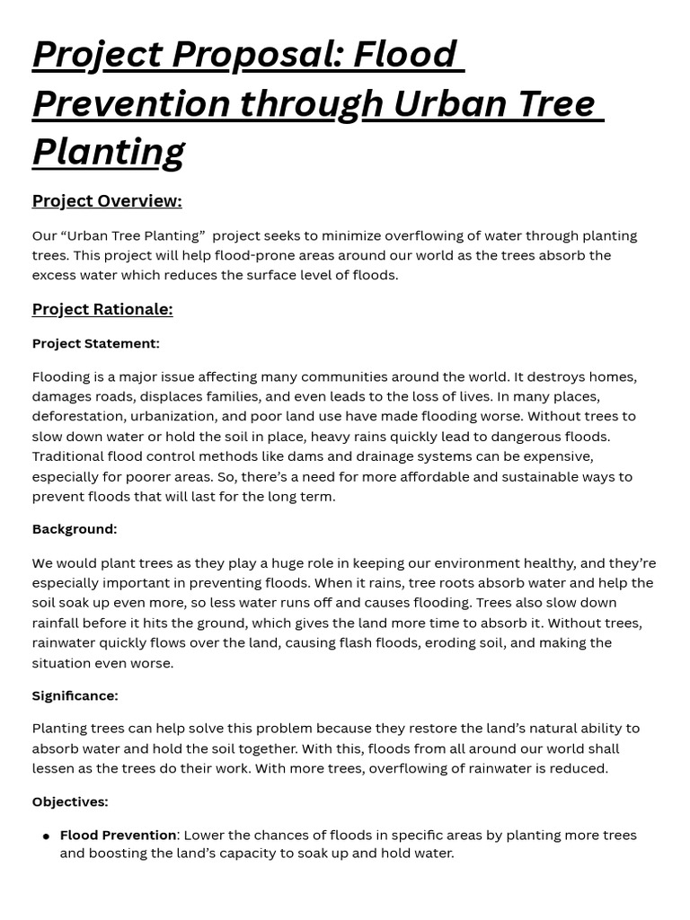 Project Proposal Planting Trees To Prevent Floods | PDF