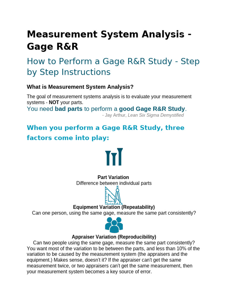 Measurement System Analysis 02 | PDF
