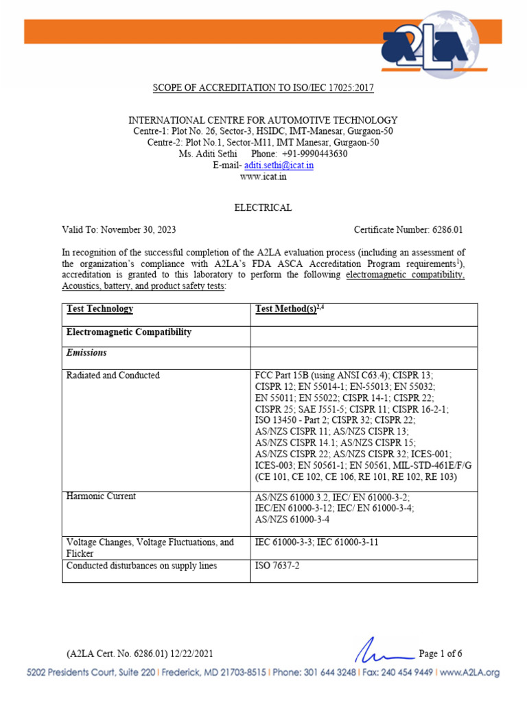 ICAT - Electrical Scope | PDF
