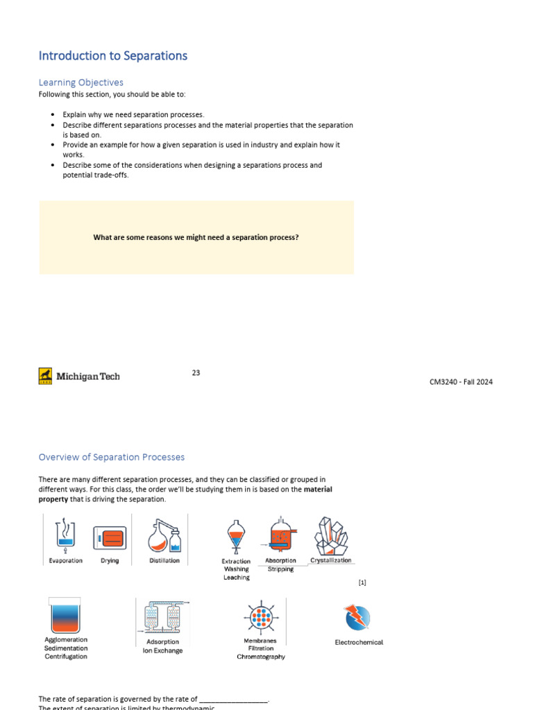 Handouts - 4 - Introduction To Separations | PDF