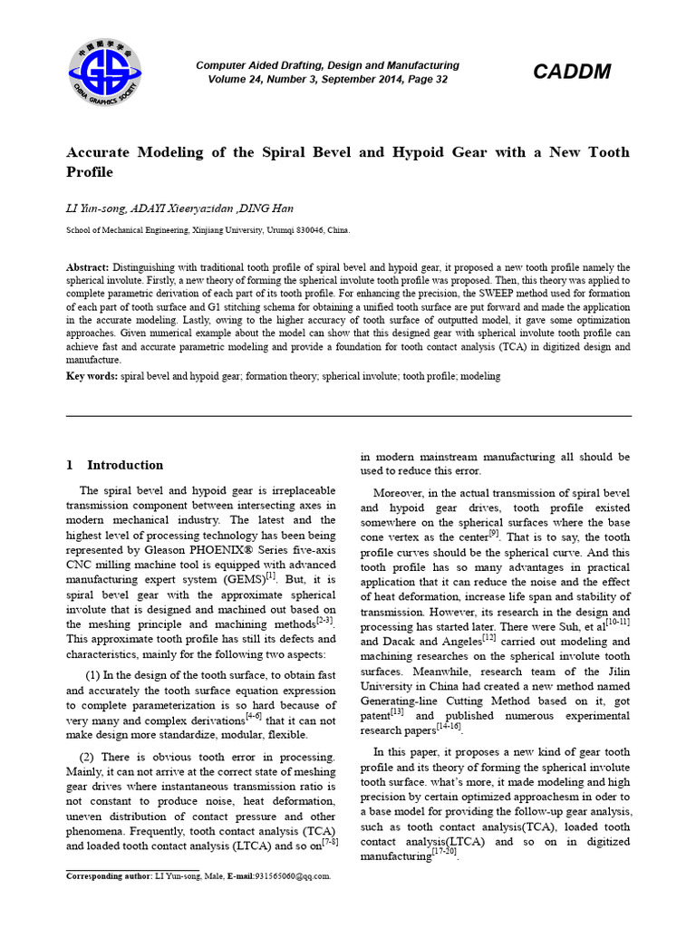 7okÀîÔÆËÉ-Accurate Modeling of The Spiral Bevel and Hypoid Gear With A ... 7okÀîÔÆËÉ-Accurate Modeling of The Spiral Bevel and Hypoid Gear With A ...