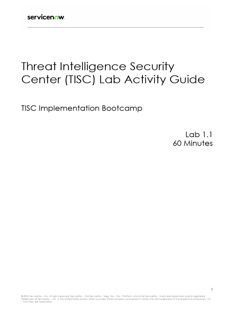 TISC Implementation Bootcamp Lab Activity Guide | PDF