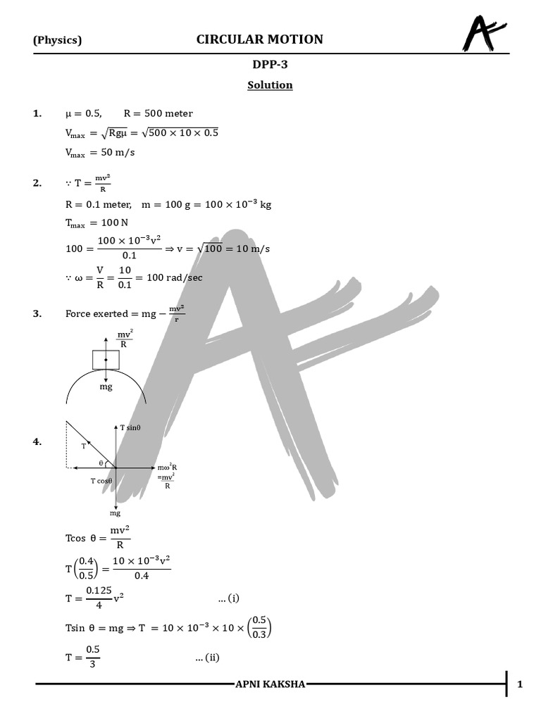 DPP - 03 (Solution) - Circular Motion4554111 | PDF