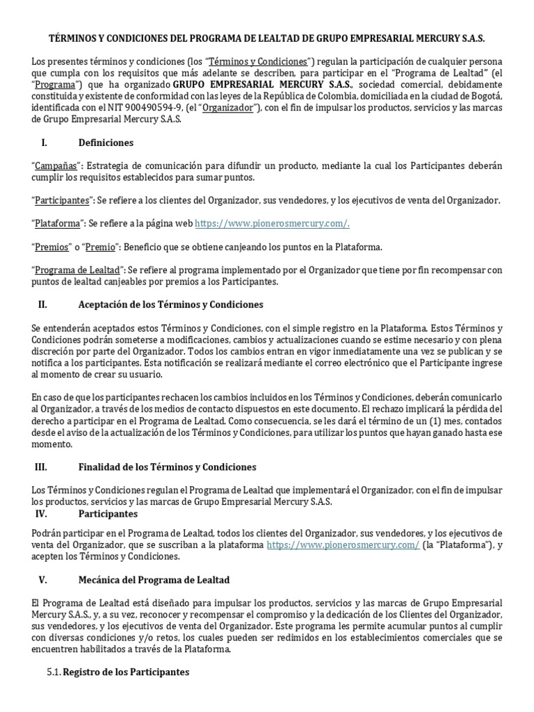 Terminos y Condiciones | PDF | Propiedad intelectual | Finanzas y dinero