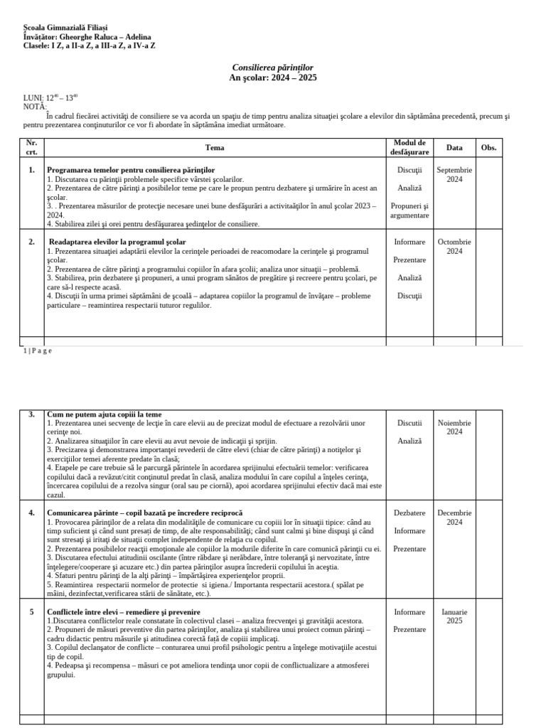 Consilierea Părinților | PDF