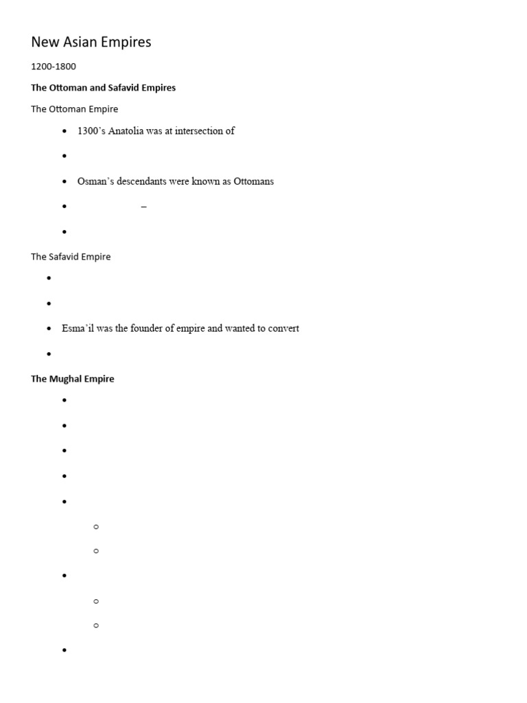 New Asian Empires Notes | PDF