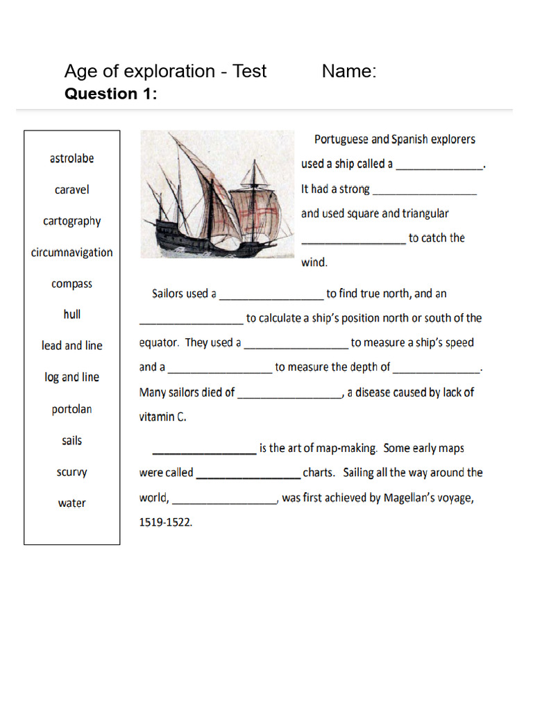 Age of Exploration - Test | PDF