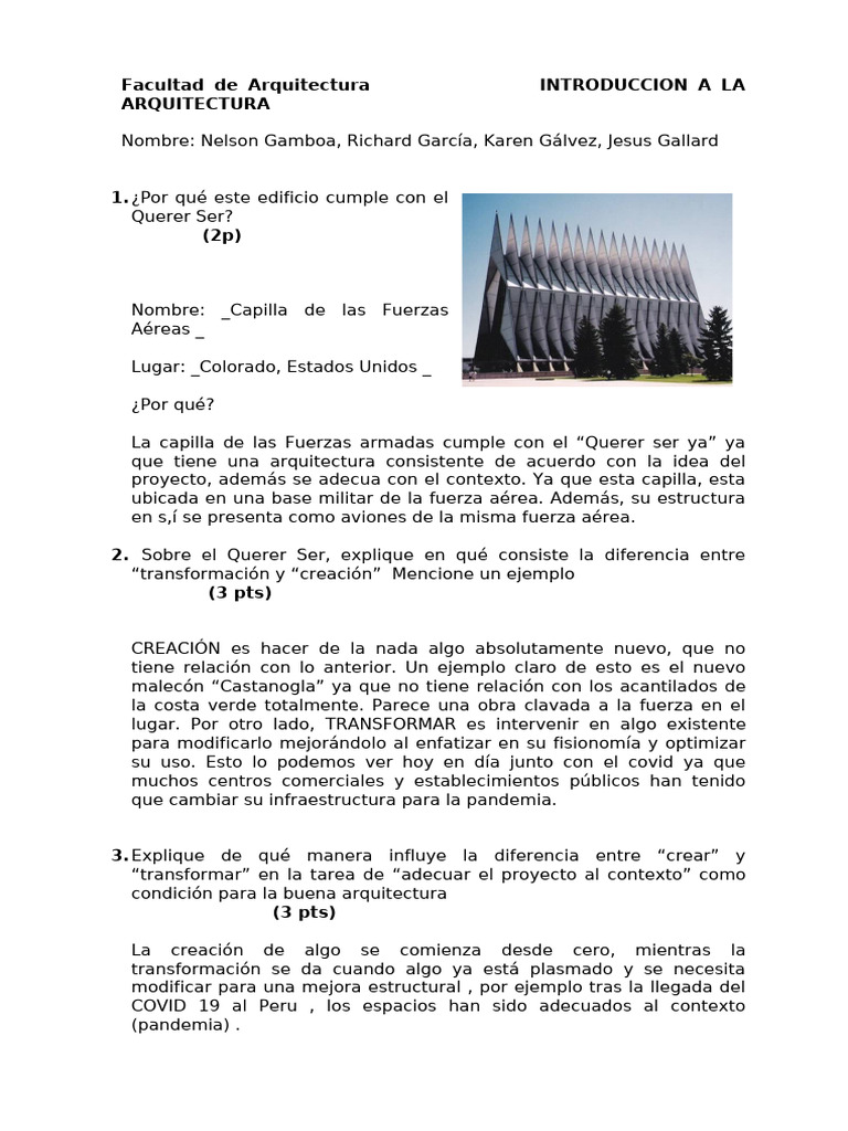 SEMANA 10 - Cuestionario - Querer Ser II (Grupo 6) | PDF