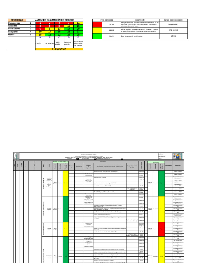 SIG-R-019 Matriz IPERC Linea Base - Boltec | PDF