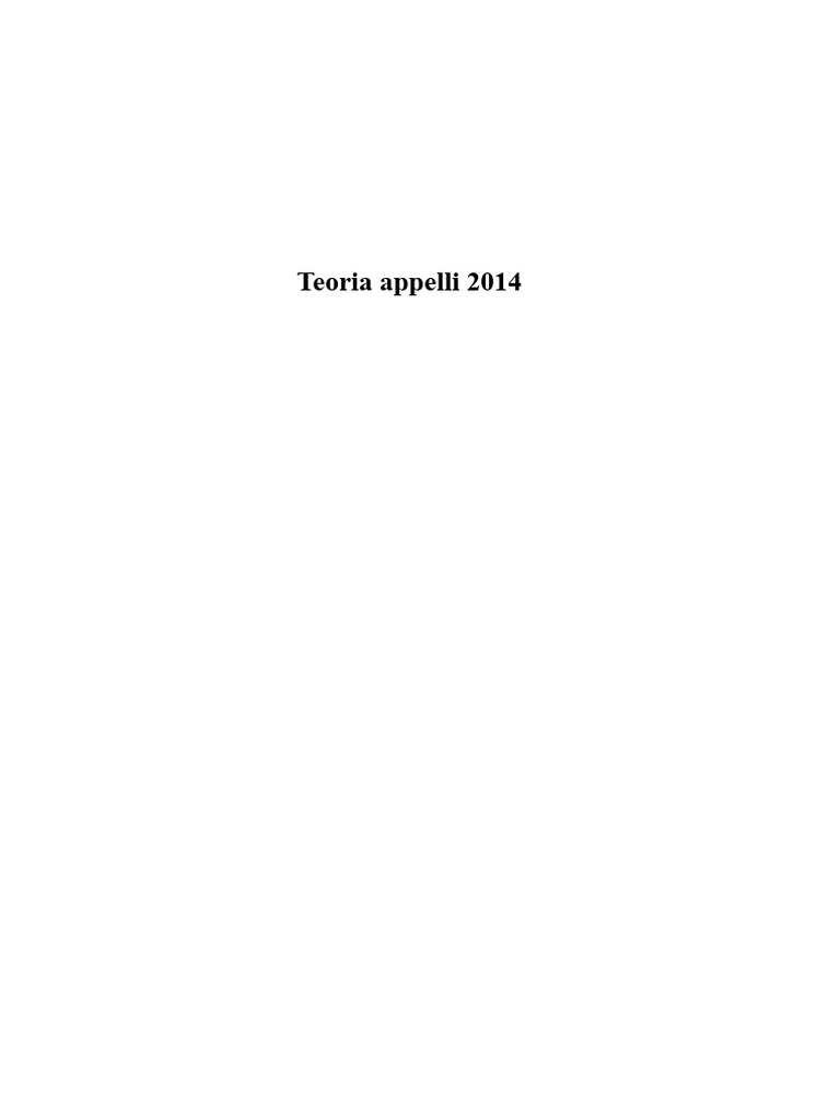 Teoria Appelli 2 | PDF