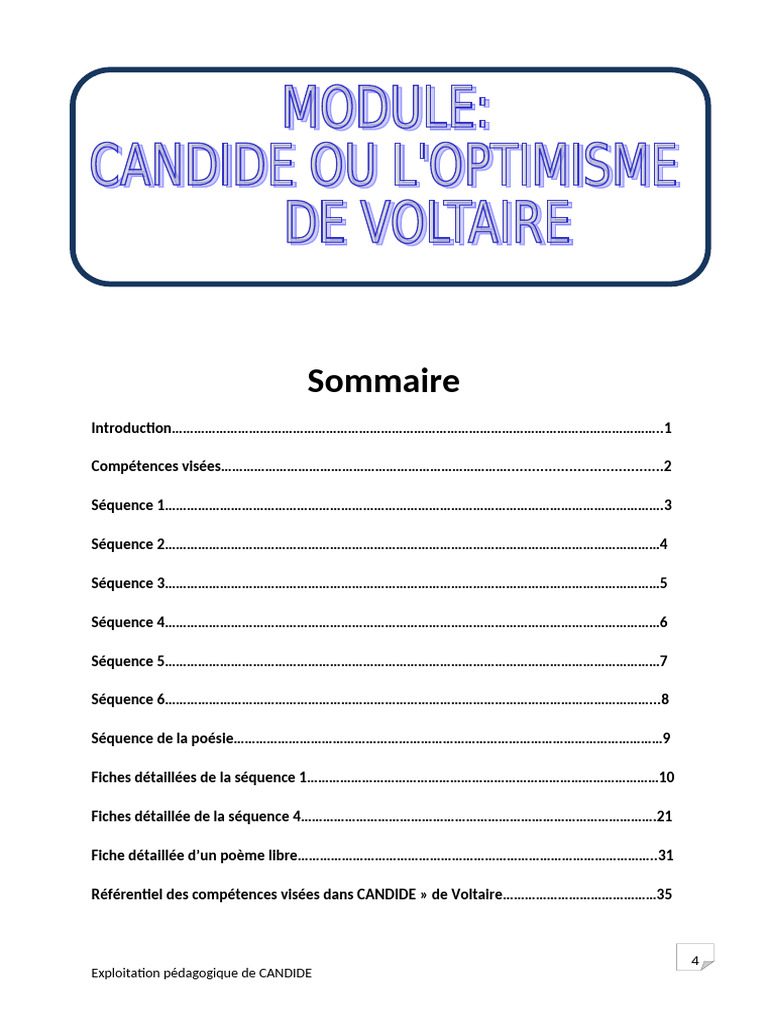 Module Candide 1 | PDF
