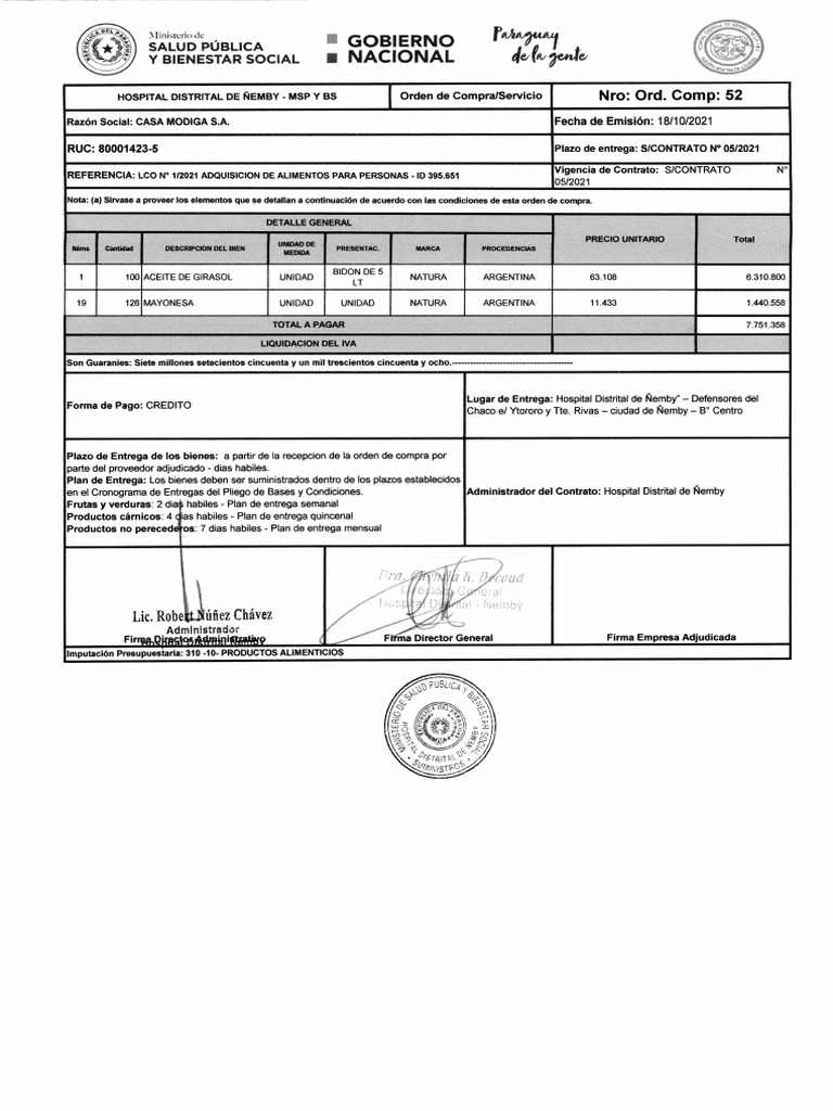 Orden de Comora | PDF
