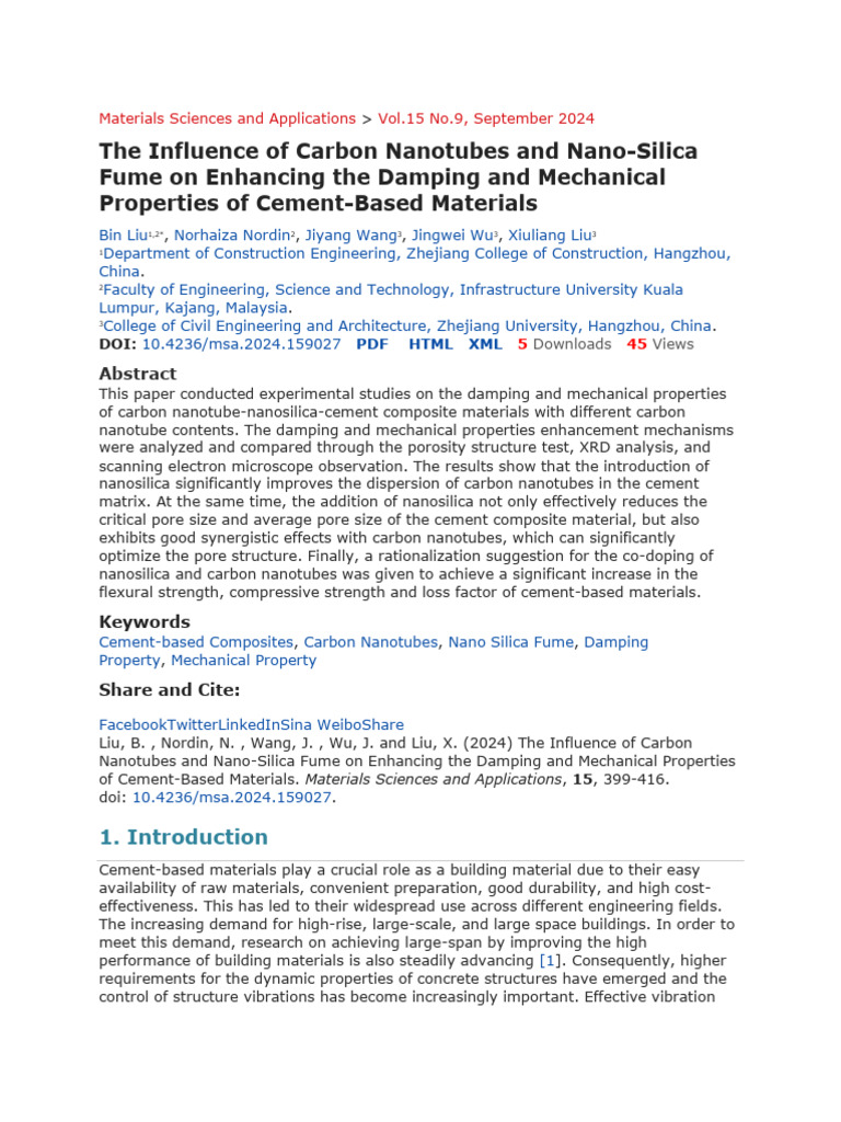 Materials Sciences and Applications | PDF