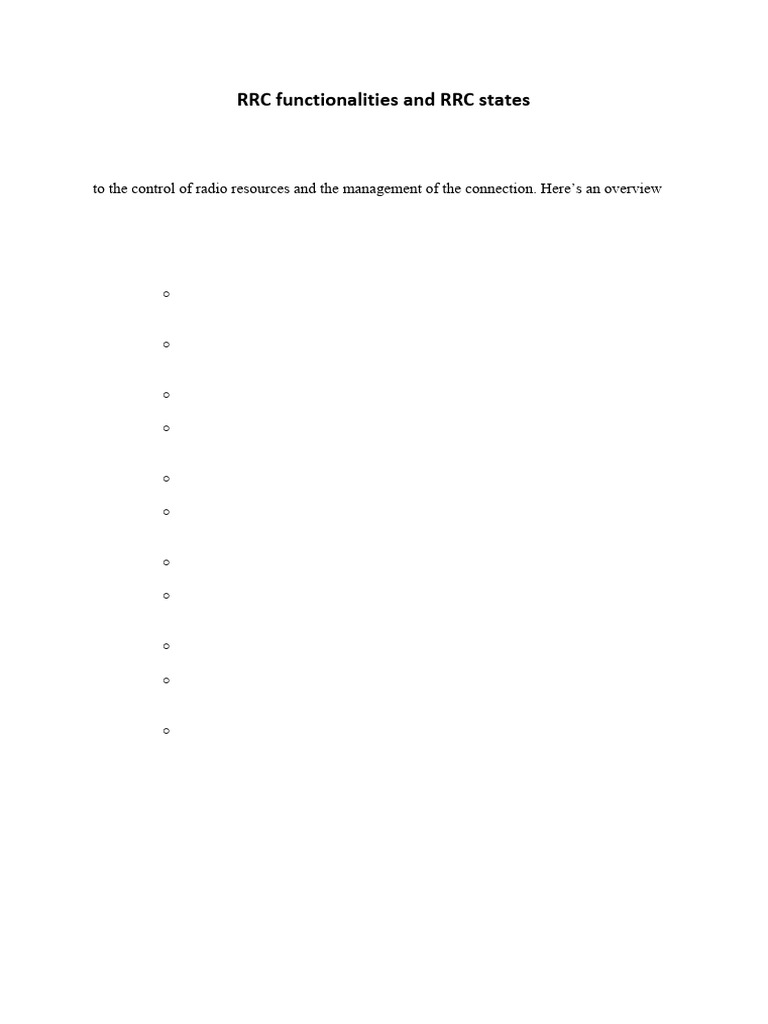 Role of RRC in Mobile Network | PDF